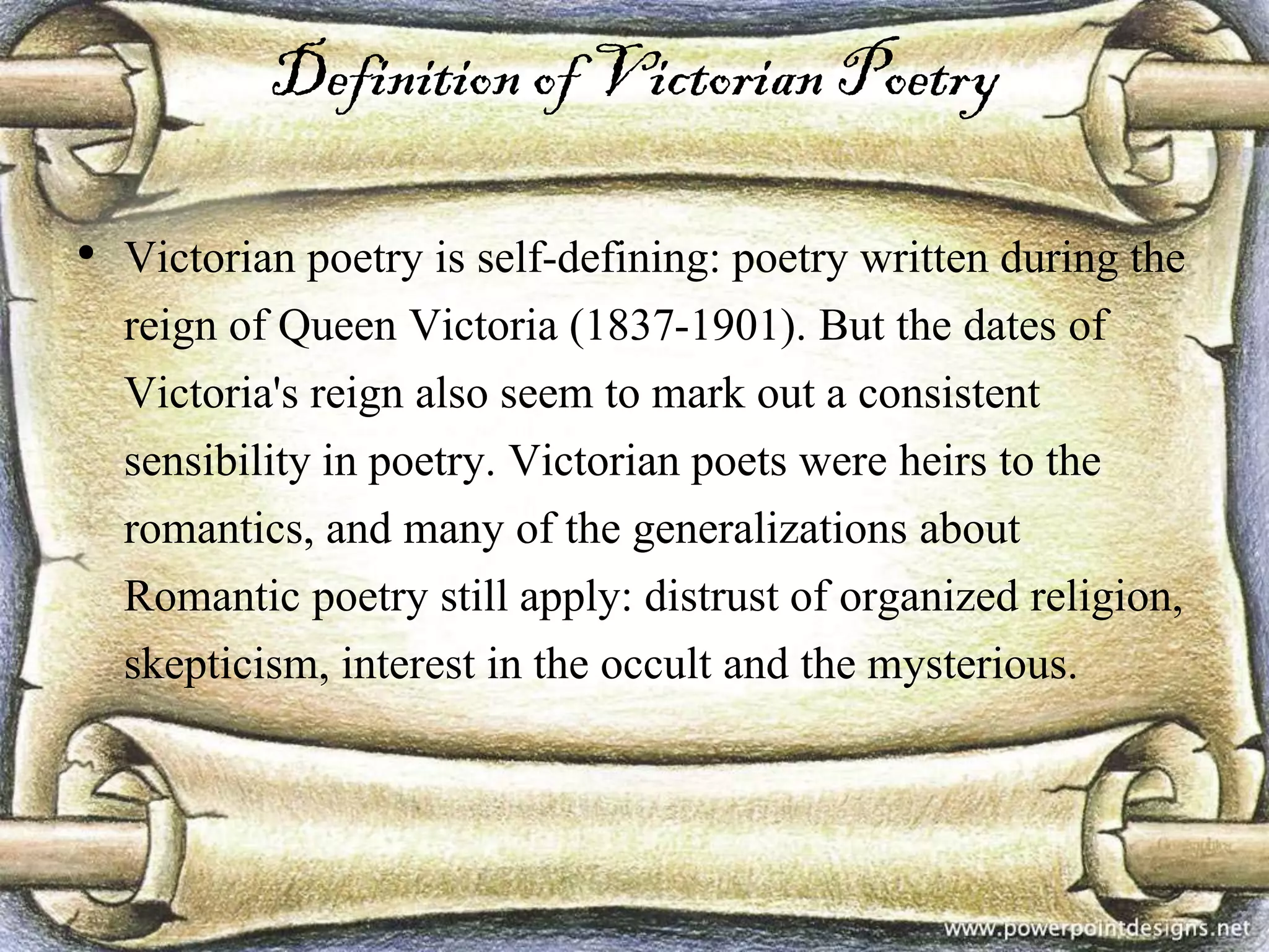 Victorian poetry Tennyson Mariana | PPT