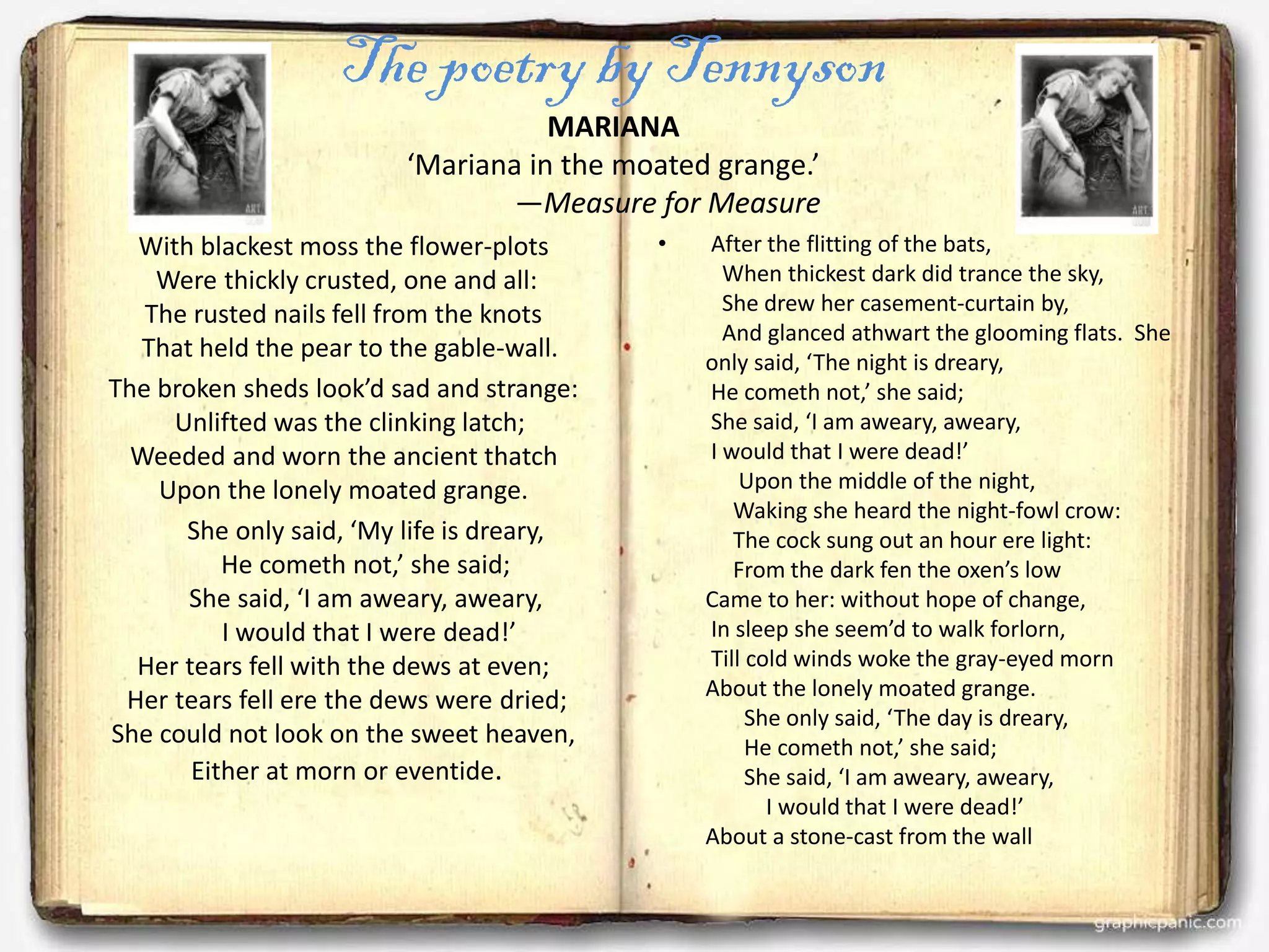 Victorian poetry Tennyson Mariana | PPT