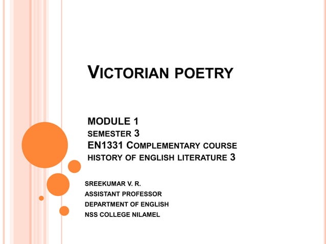 Victorian Poetry | PPT