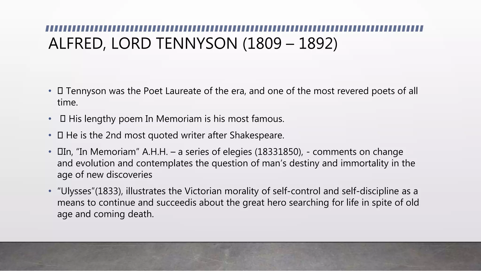 Victorian poetry characteristics ppt | PPTX