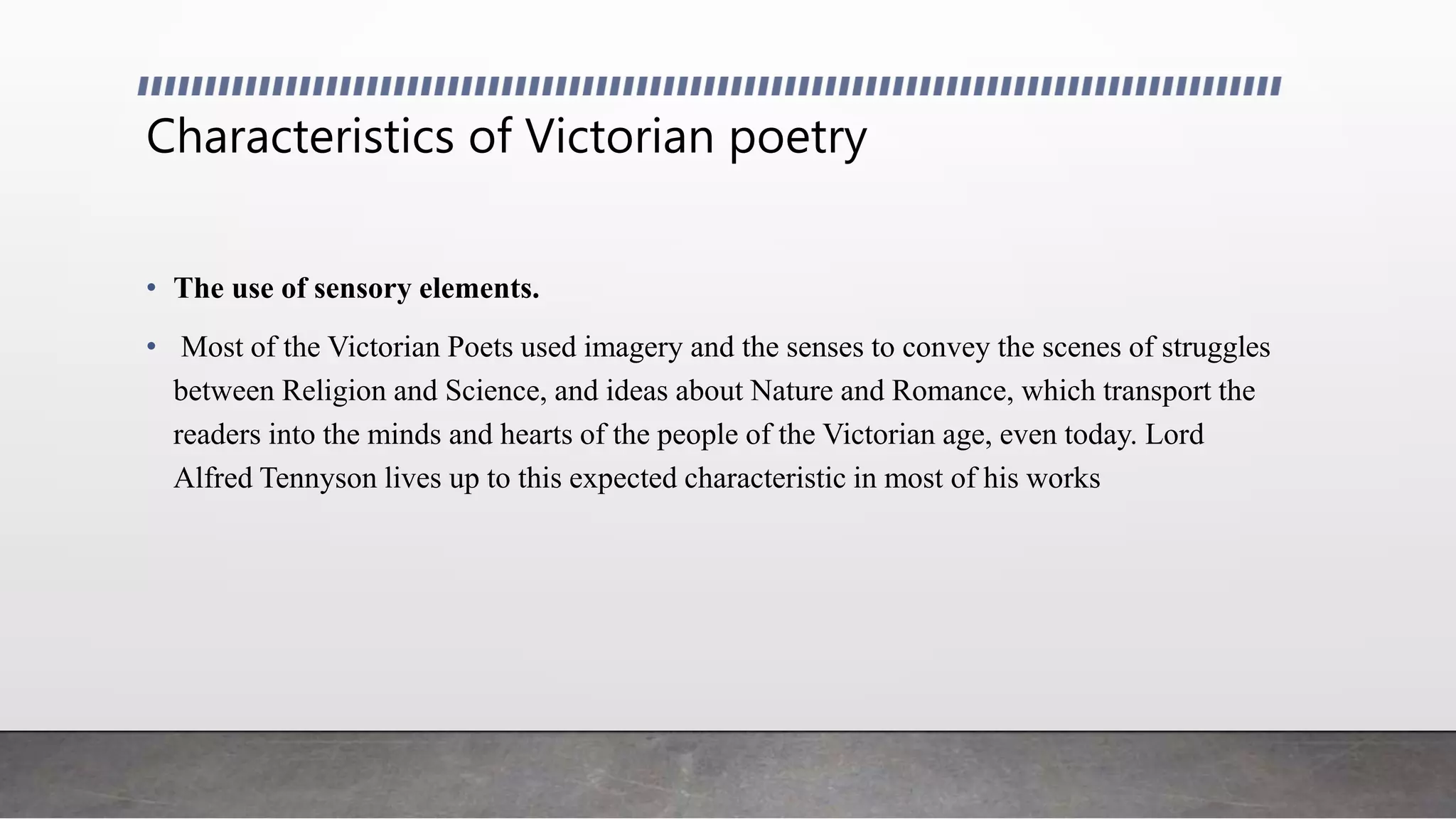 Victorian poetry characteristics ppt | PPTX