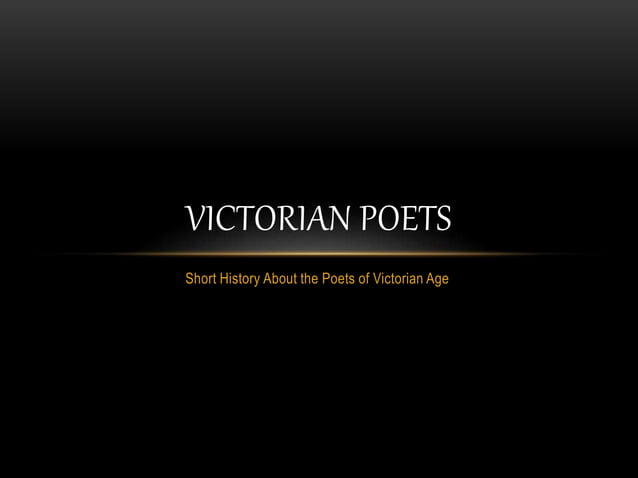 Victorian poets | PPT