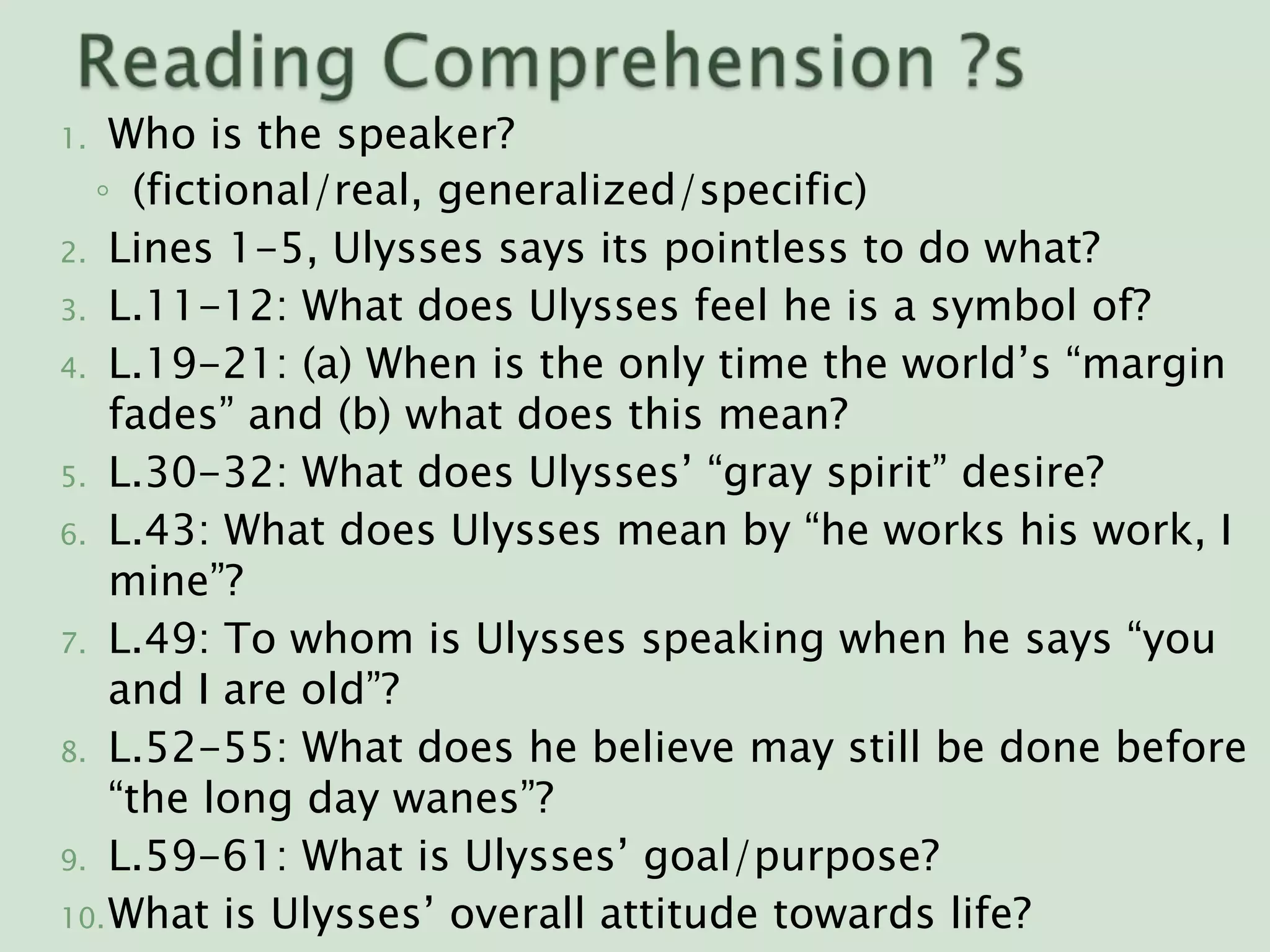 Victorian, tennyson, ulysses | PPTX