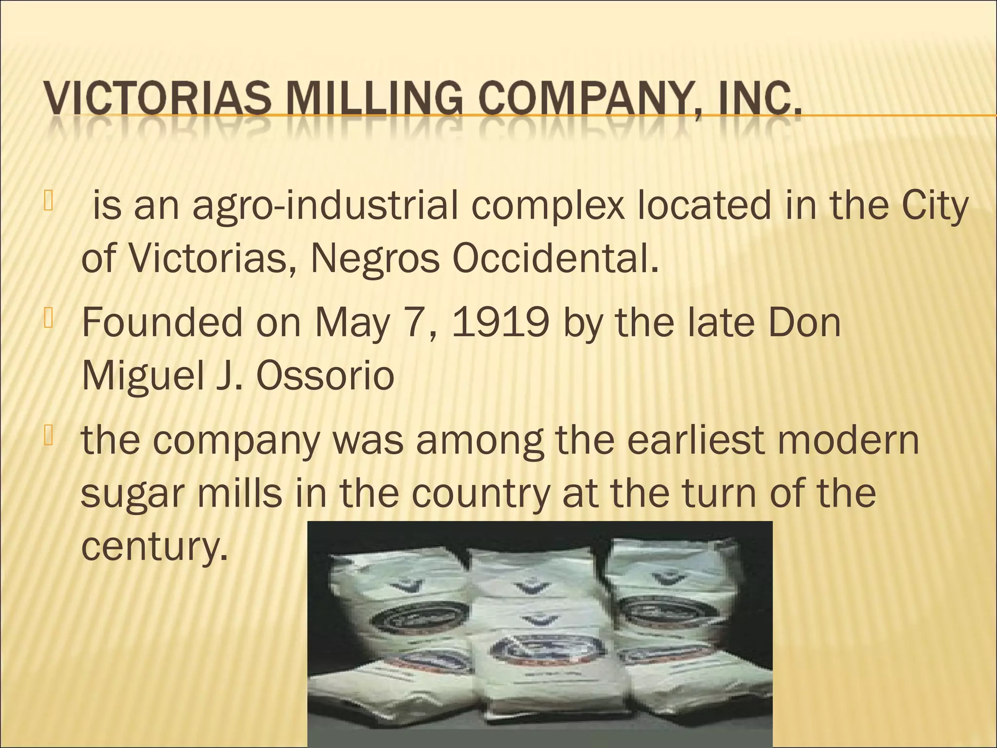 Victorias milling company inc PHL | PPT | Industrial Property | Real Estate