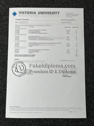 Victoria University transcript | PDF