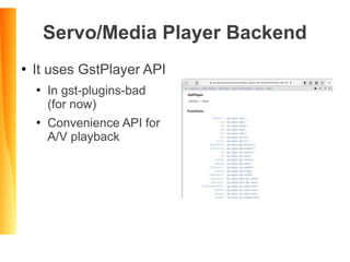 Servo and GStreamer (GStreamer Conference 2018) | PPT