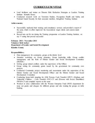 Victor mburu kamande c.v | DOCX