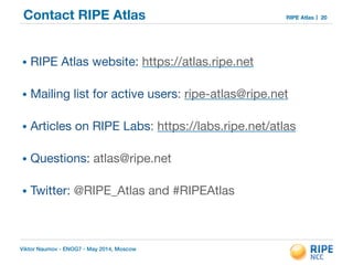 Network Monitoring Using RIPE Atlas | PPT