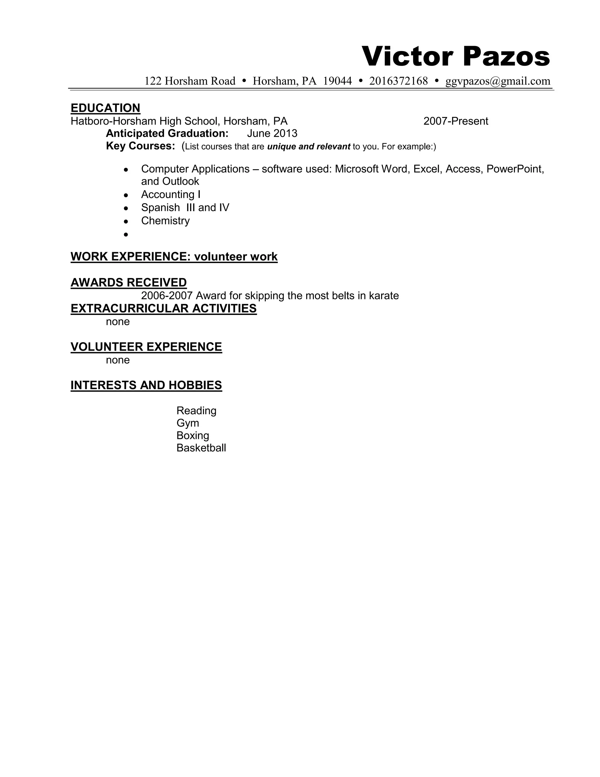 Victor resume | DOCX