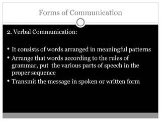 Forms of Communication and Communication Channels | PPT