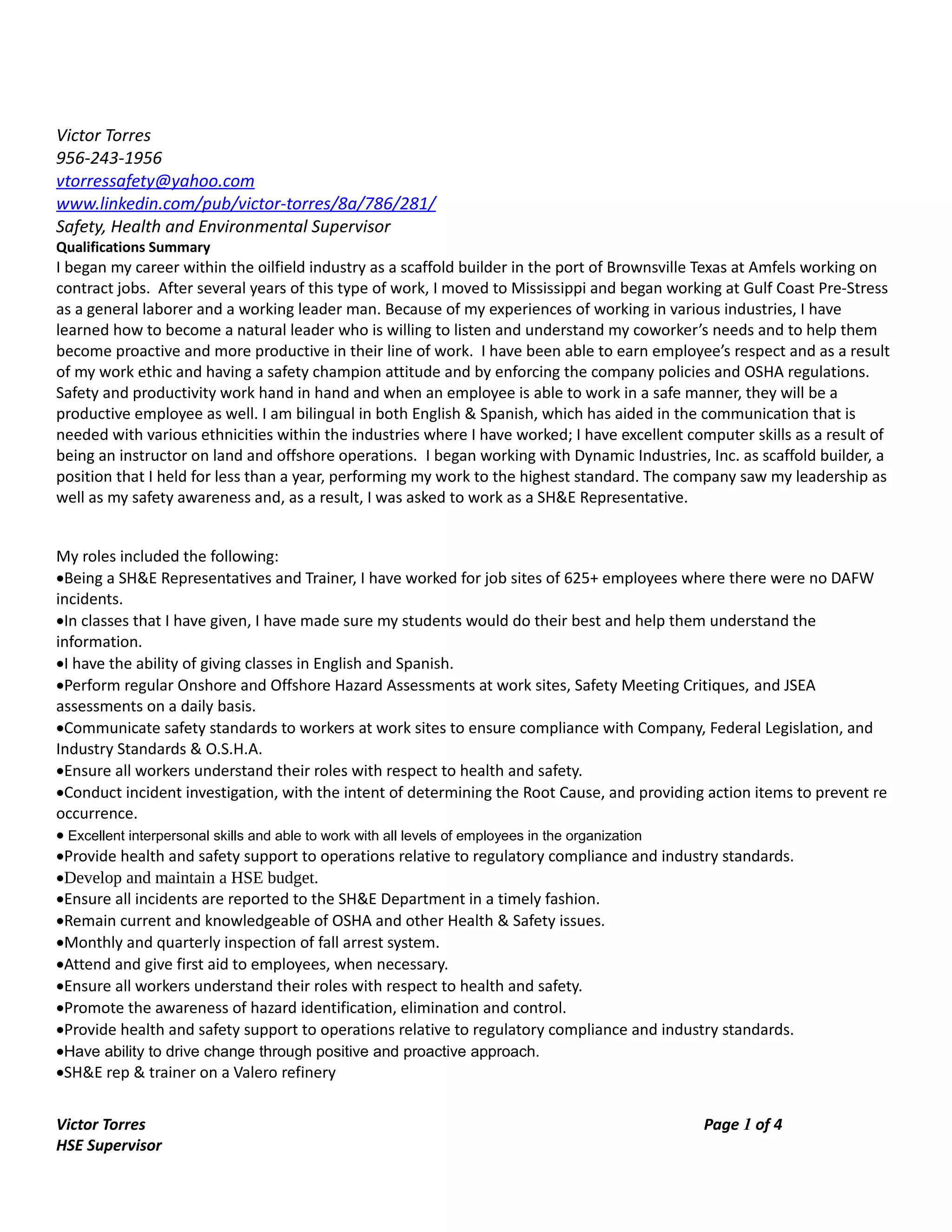 .Victor torres resume . | PDF