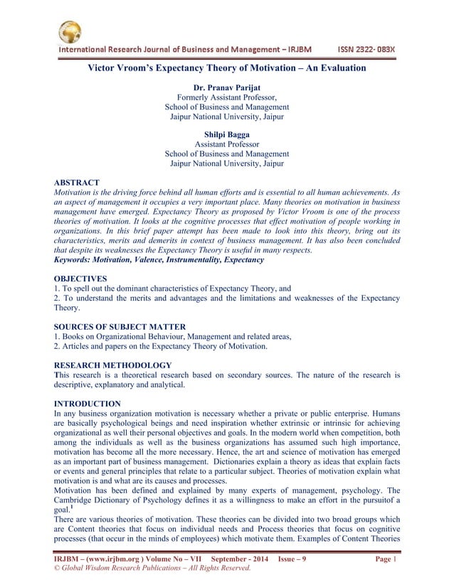 Victor Vroom - Expentancy Theory of Motivation.pdf