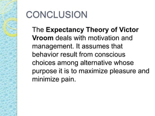 Victor vroom’s expectancy theory | PPTX