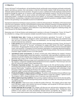 Victory AG Sustainable and Healthy Foods | PDF