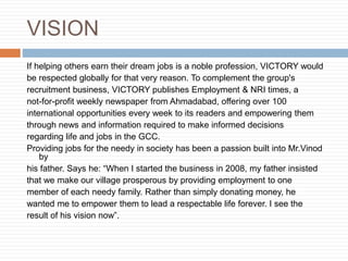 Victory international job placement | PPTX