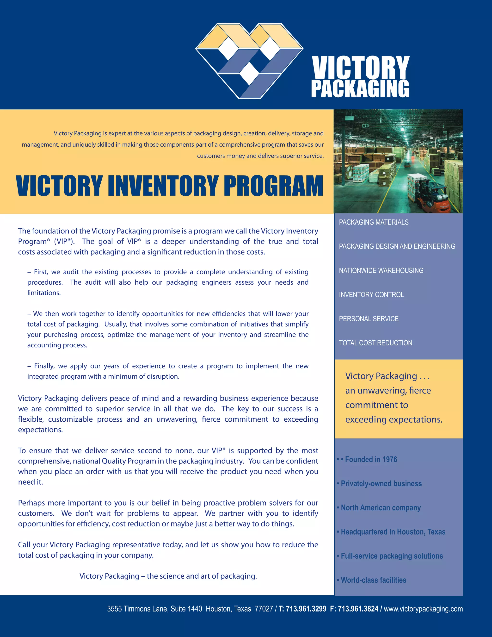Victory Packaging - Inventory Program | PDF