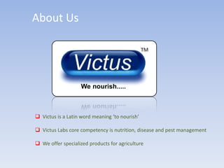 Agriculture Brochure 2009 - Victus | PDF