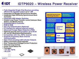 IDT Wireless Power IDTP9020, IDTP9030 IC and Evaluation Kit Overview | PPT