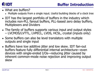 Fanout Buffers by IDT - World Leader in Timing Solutions | PPT