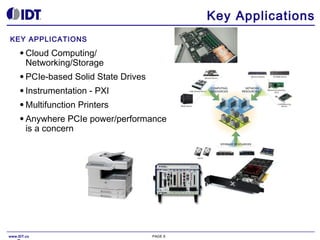 PCI Express Clock Generators and Buffers by IDT: Ultra-low-power for ...