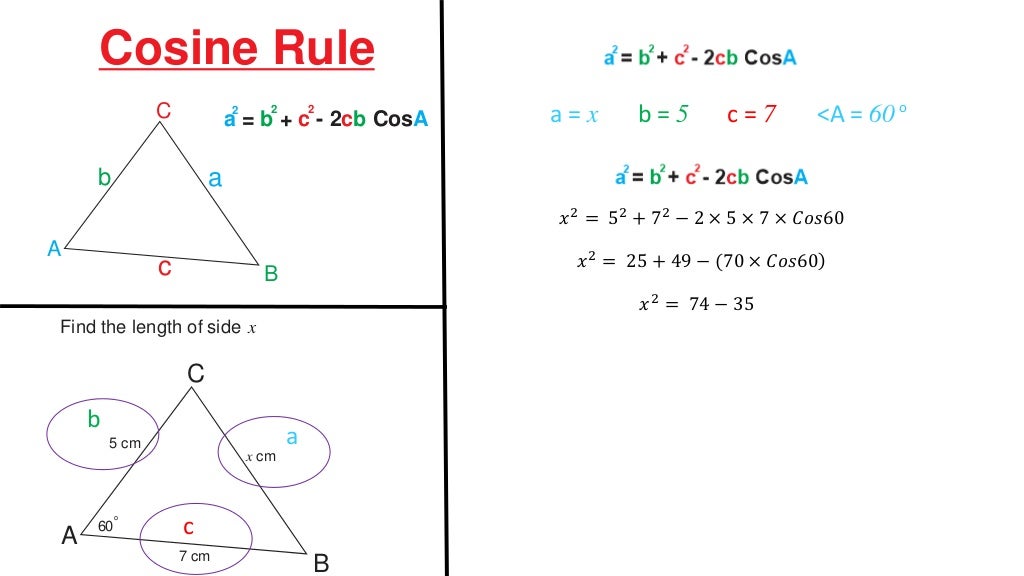 Cosine rule