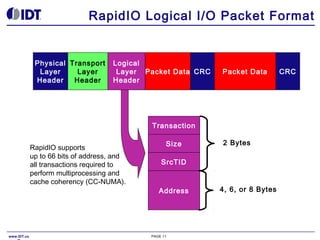 Introduction to Serial RapidIO® (SRIO) by IDT | PPT