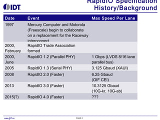 Introduction to Serial RapidIO® (SRIO) by IDT | PPT