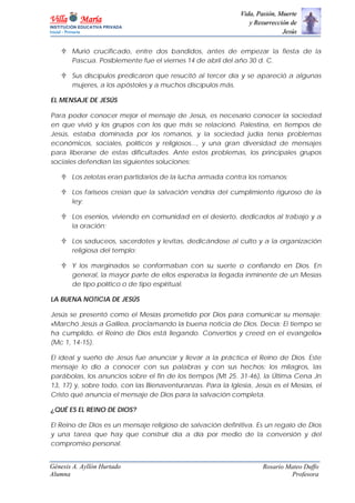 Vida, Pasión, Muerte y Resurrección de Jesús | PDF