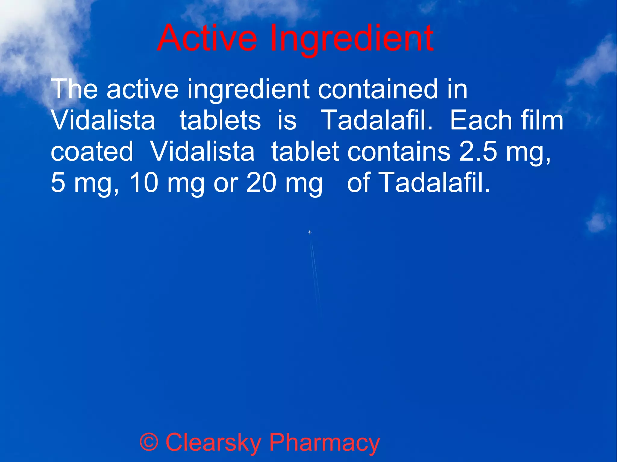 Vidalista (Generic Tadalafil Tablets) | PDF