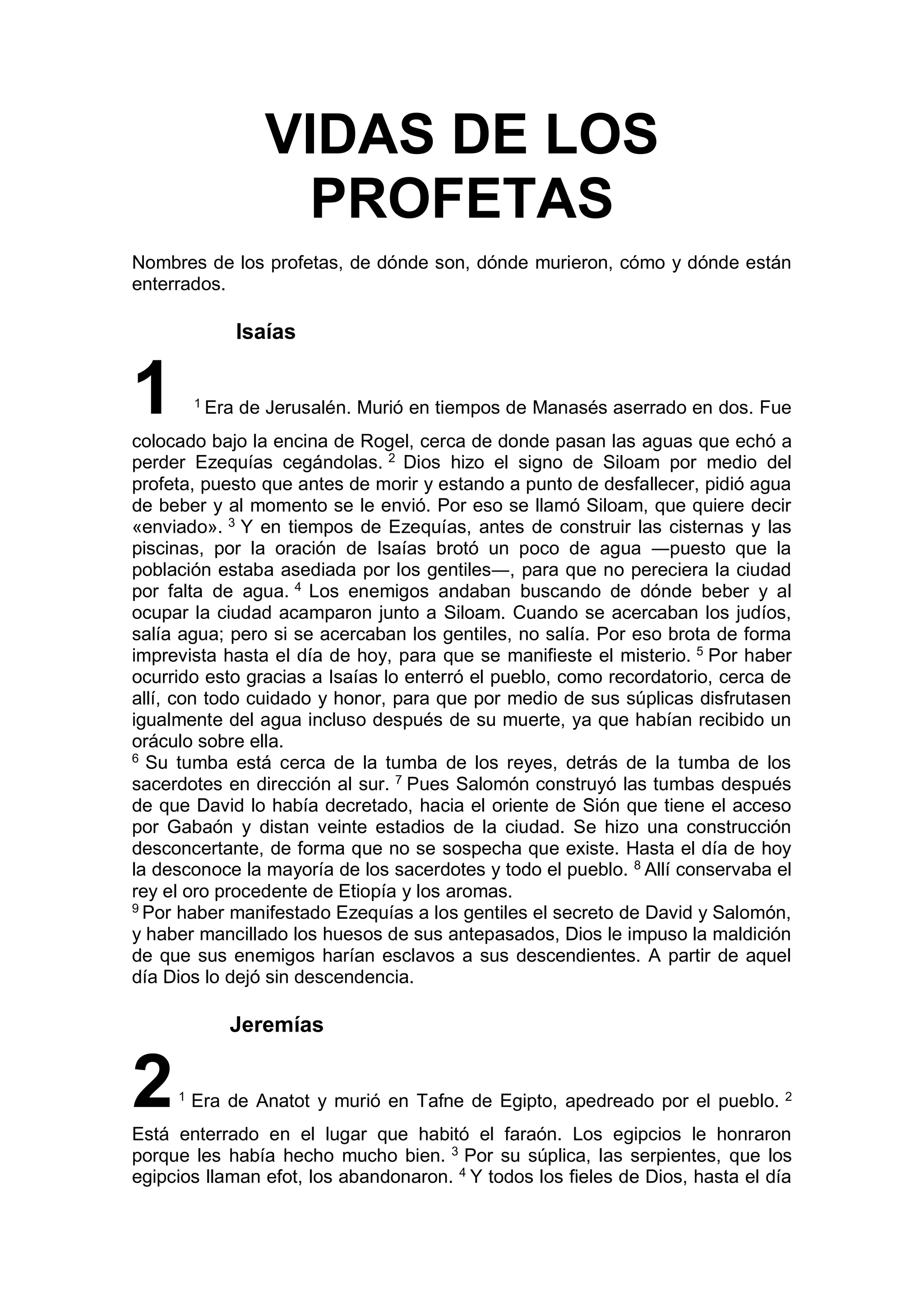 Vidas de los Profetas | PDF