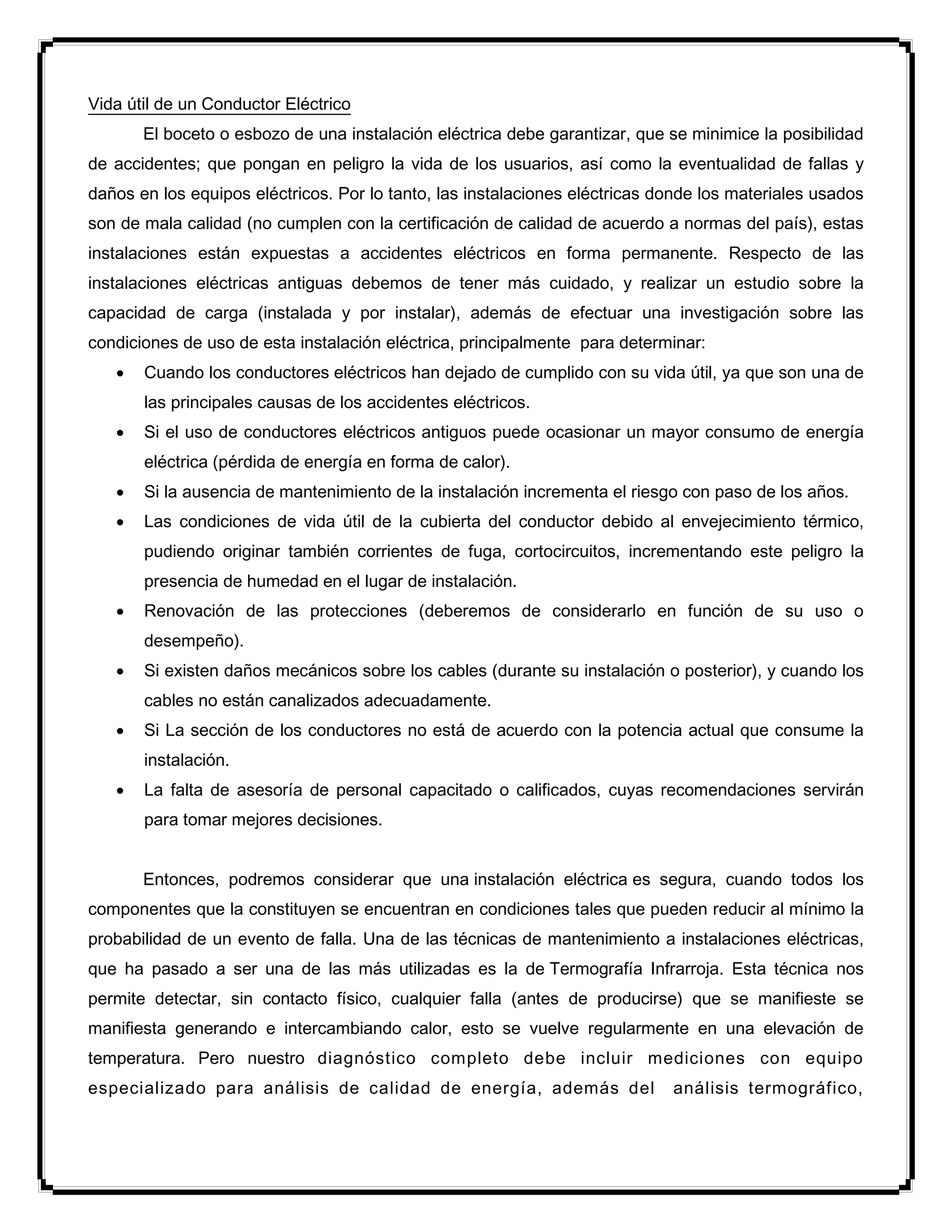 Vida útil de los Conductores Eléctricos | PDF