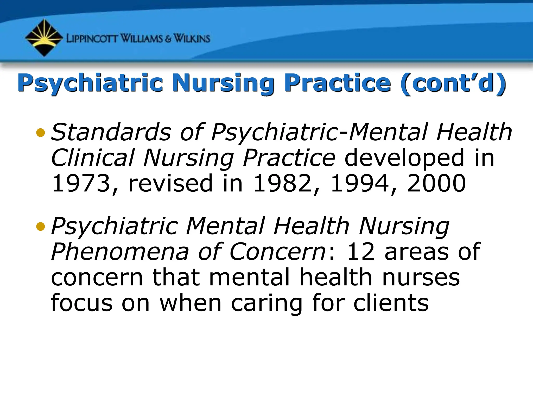 Psychiatric Mental Health Nursing | PPT