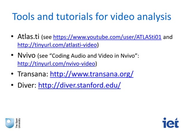 Video analysis techniques