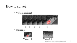 Video anomaly detection - deeplearning paper review study | PDF