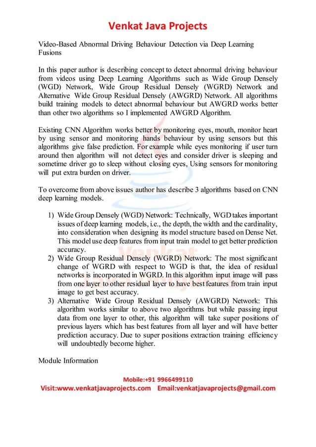 Video based abnormal driving behaviour detection via deep learning fusions | PDF