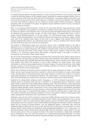 Video based smoke detection algorithms | PDF