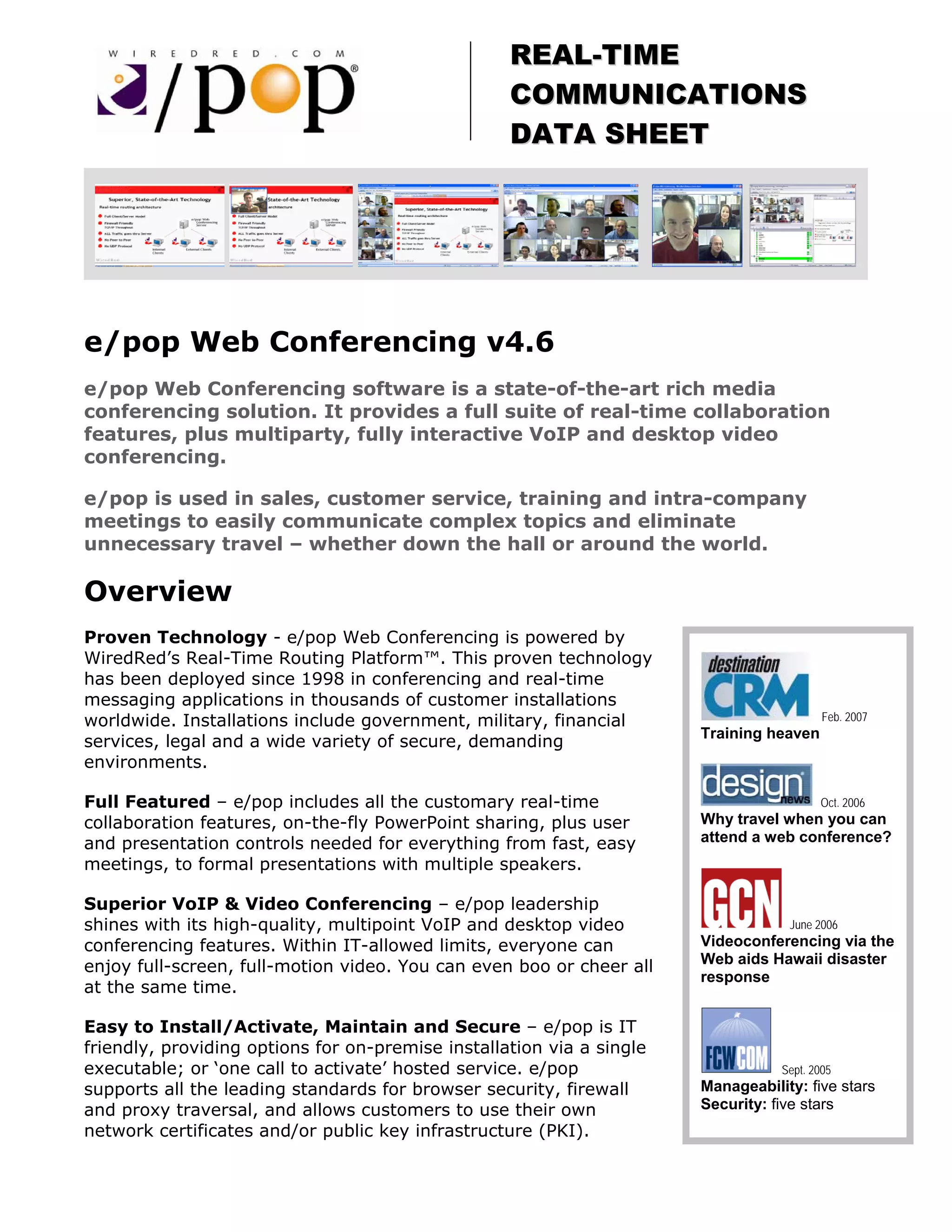 - Video conferencing data sheet | PDF