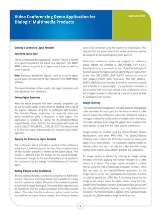 Video Conferencing Demo Application for Dialogic® Multimedia ... | PDF | Web Conferencing ...