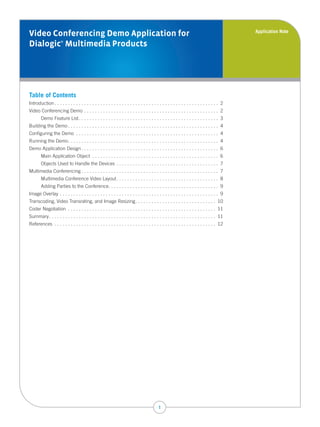 Video Conferencing Demo Application for Dialogic® Multimedia ... | PDF | Web Conferencing ...