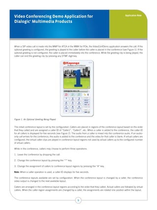 Video Conferencing Demo Application for Dialogic® Multimedia ... | PDF | Web Conferencing ...
