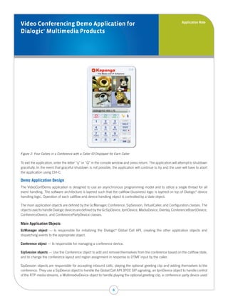 Video Conferencing Demo Application for Dialogic® Multimedia ... | PDF | Web Conferencing ...