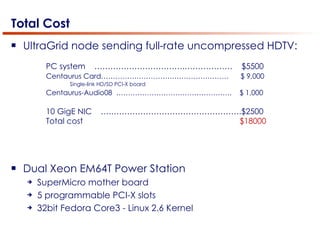 Video Conferencing Experiences with UltraGrid: | PPT