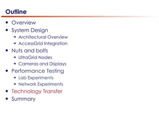 Video Conferencing Experiences with UltraGrid: | PPT