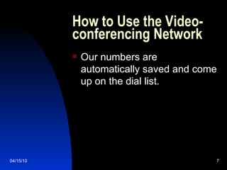 Video Conferencing Information (PowerPoint Presentation) | PPT