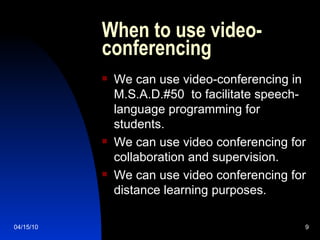 Video Conferencing Information (PowerPoint Presentation) | PPT