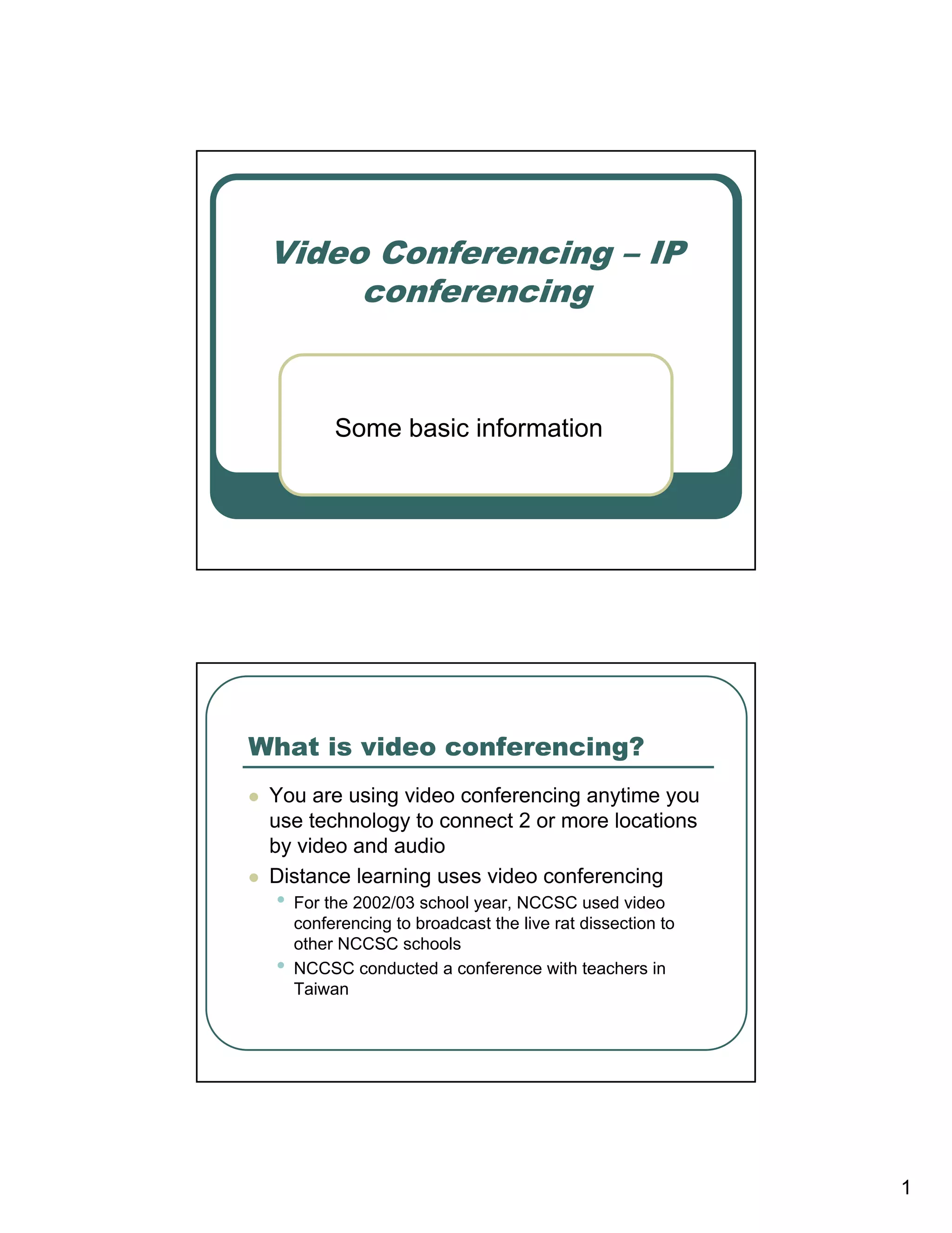 Video Conferencing – IP conferencing | PDF