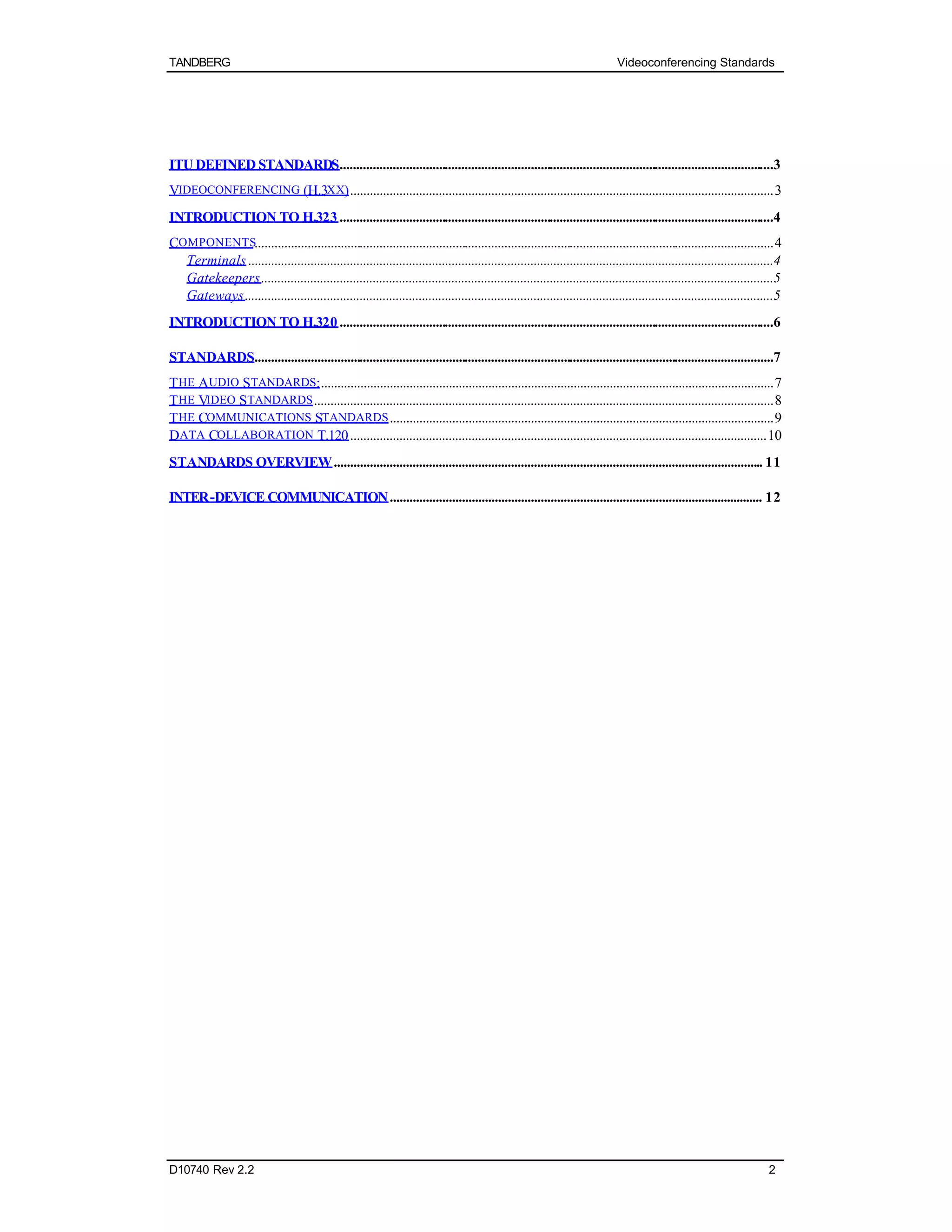 Video Conferencing Standards | PDF