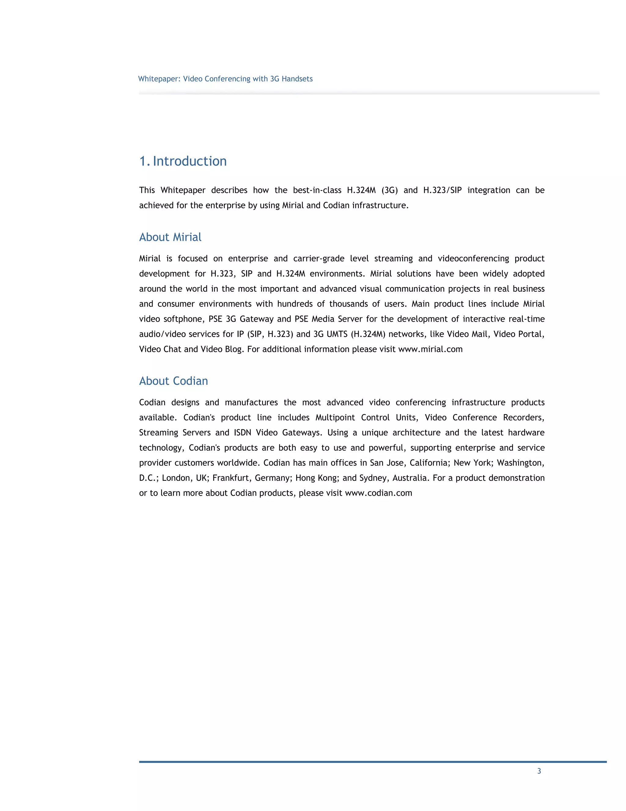 Video Conferencing with 3G Handsets | PDF