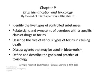 Drug ID and Toxicology Introduction Chapter 9 | PPTX