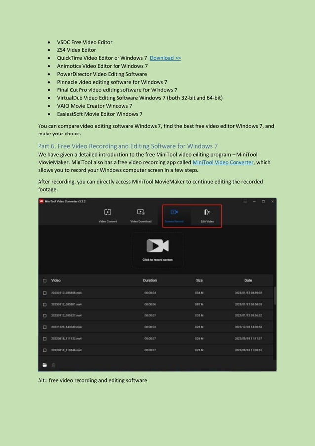 Video Editor Windows 7 Docx